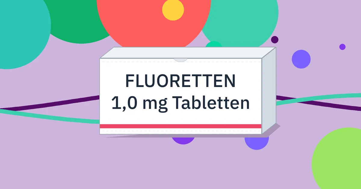 Symbolbild: Packung mit der Aufschrift FLUORETTEN 1,0 mg Tabletten (PZN 02477953) – Verfügbarkeit und Bezug in Apotheken in Frankfurt am Main