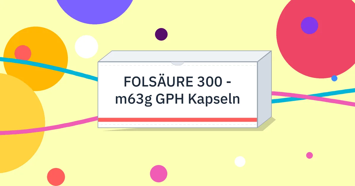 Symbolbild: Packung mit der Aufschrift FOLSÄURE 300 -m63g GPH Kapseln (PZN 03383639) – Verfügbarkeit und Bezug in Apotheken in Frankfurt am Main
