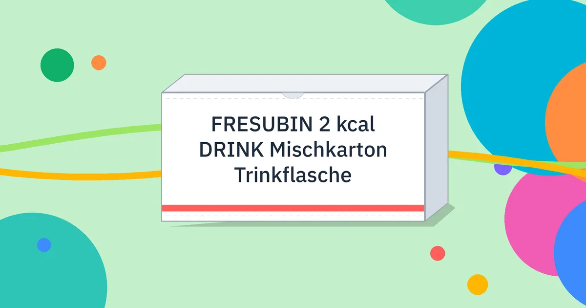 Symbolbild: Packung mit der Aufschrift FRESUBIN 2 kcal DRINK Mischkarton Trinkflasche (PZN 20191539) – Verfügbarkeit und Bezug in Apotheken in Frankfurt am Main