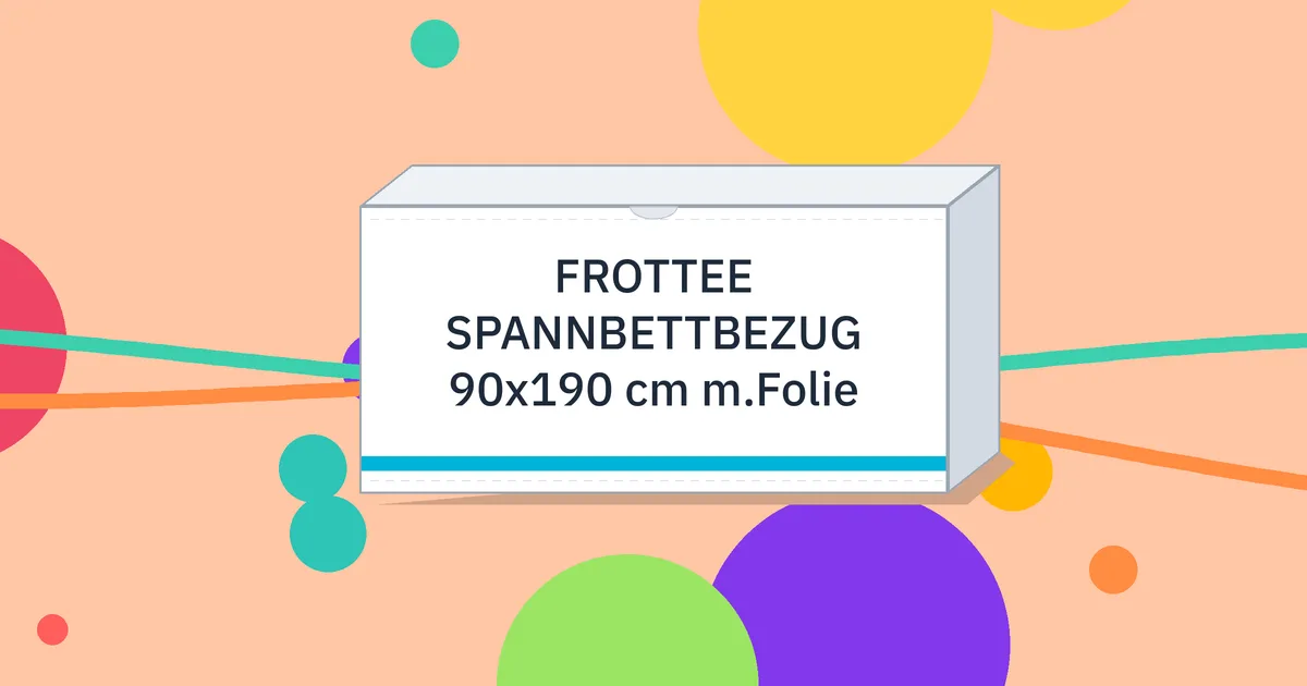 Symbolbild: Packung mit der Aufschrift FROTTEE SPANNBETTBEZUG 90x190 cm m.Folie (PZN 01355780) – Verfügbarkeit und Bezug in Apotheken in Frankfurt am Main