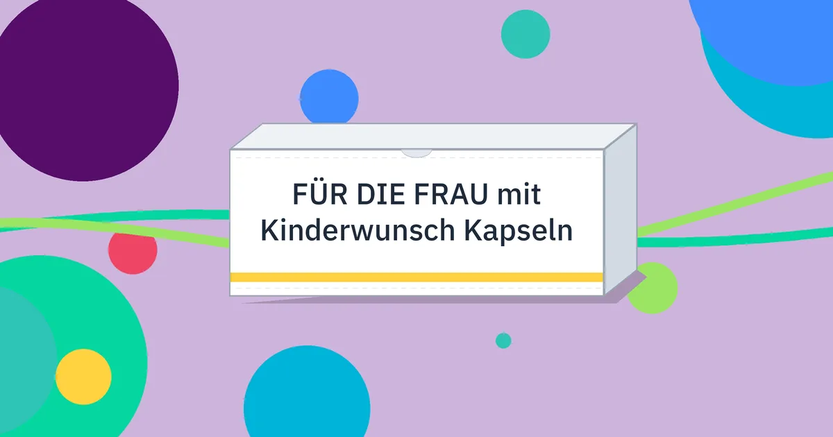 Symbolbild: Packung mit der Aufschrift FÜR DIE FRAU mit Kinderwunsch Kapseln (PZN 10953876) – Verfügbarkeit und Bezug in Apotheken in Frankfurt am Main