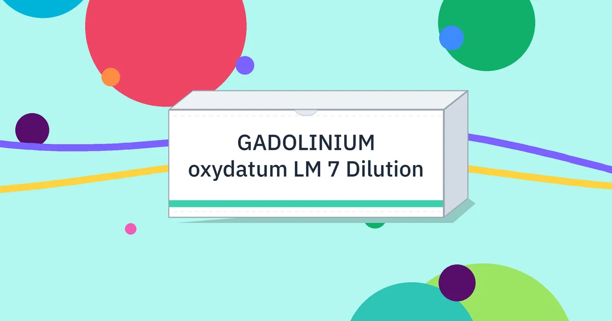 Symbolbild: Packung mit der Aufschrift GADOLINIUM oxydatum LM 7 Dilution (PZN 13494297) – Verfügbarkeit und Bezug in Apotheken in Frankfurt am Main