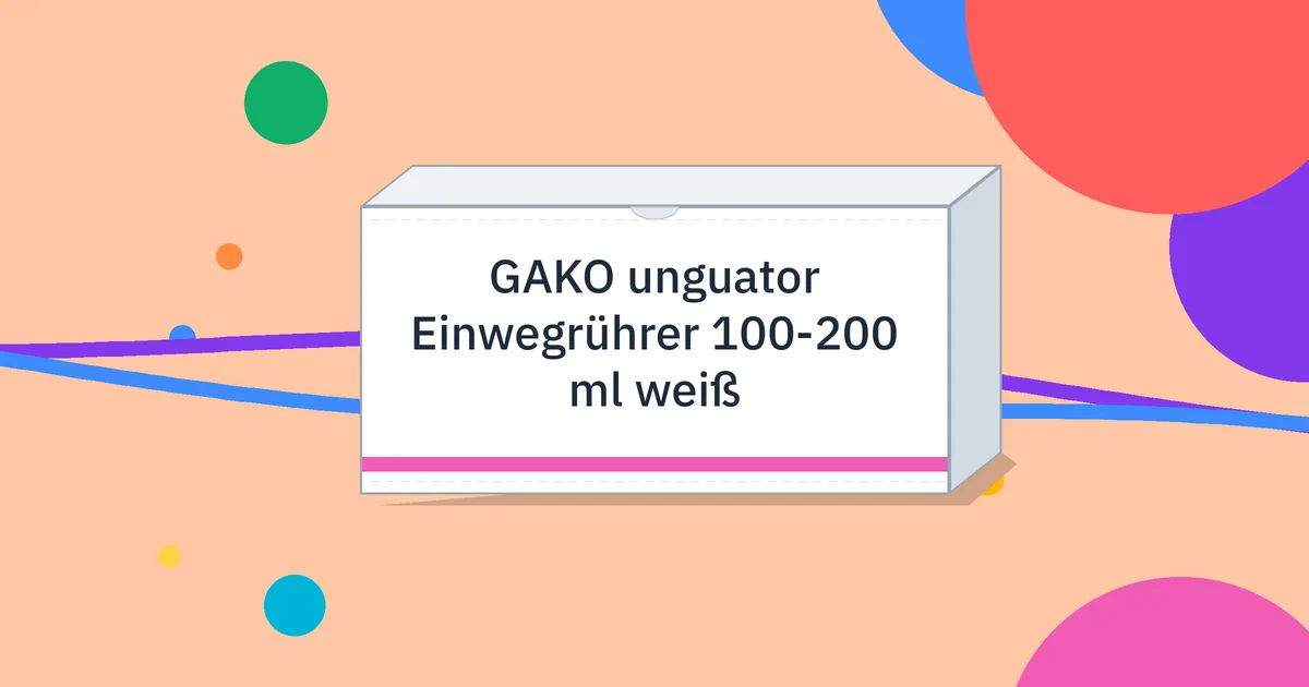 Symbolbild: Packung mit der Aufschrift GAKO unguator Einwegrührer 100-200 ml weiß (PZN 11603865) – Verfügbarkeit und Bezug in Apotheken in Frankfurt am Main