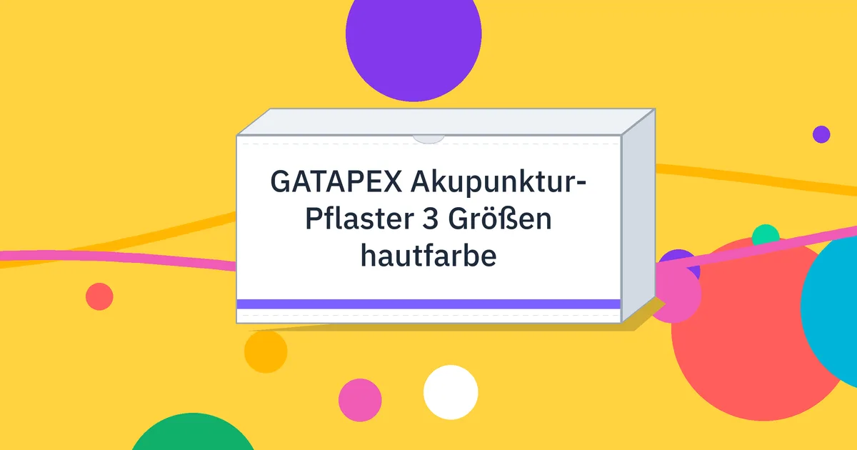 Symbolbild: Packung mit der Aufschrift GATAPEX Akupunktur-Pflaster 3 Größen hautfarbe (PZN 13588667) – Verfügbarkeit und Bezug in Apotheken in Frankfurt am Main
