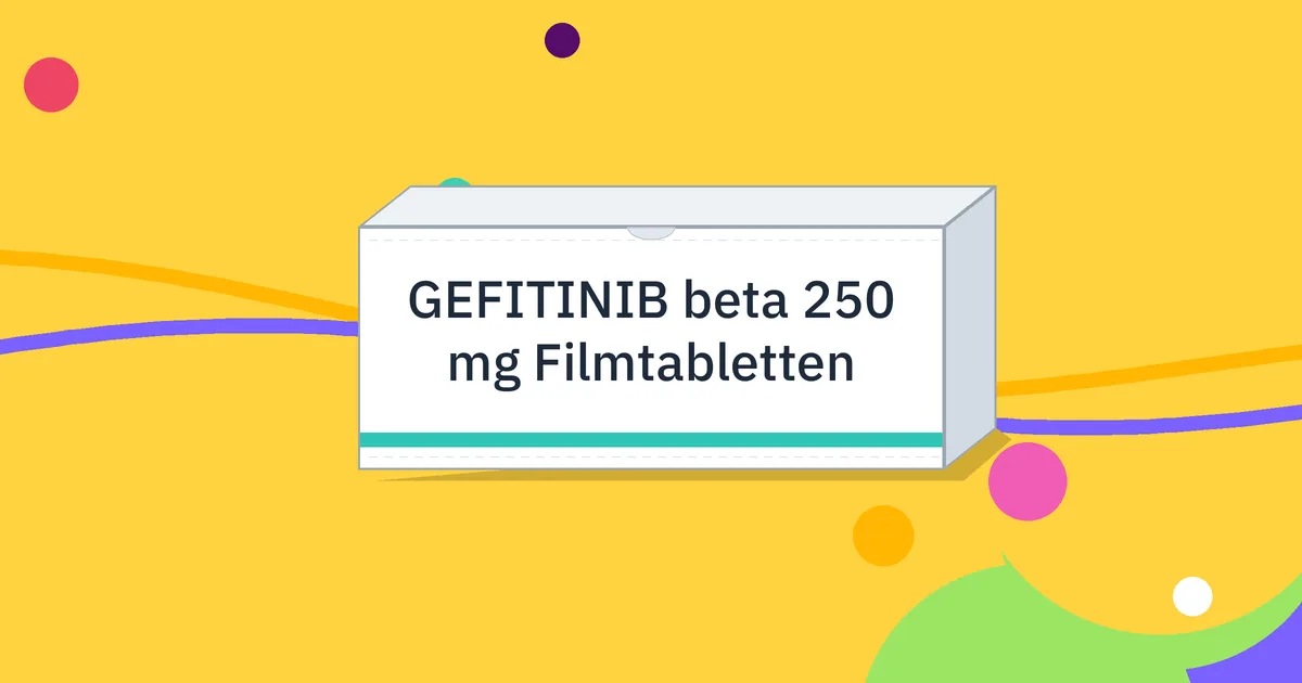 Symbolbild: Packung mit der Aufschrift GEFITINIB beta 250 mg Filmtabletten (PZN 15255295) – Verfügbarkeit und Bezug in Apotheken in Frankfurt am Main