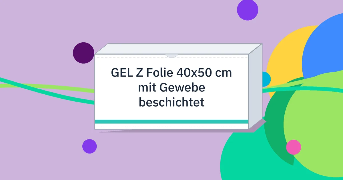 Symbolbild: Packung mit der Aufschrift GEL Z Folie 40x50 cm mit Gewebe beschichtet (PZN 11078933) – Verfügbarkeit und Bezug in Apotheken in Frankfurt am Main