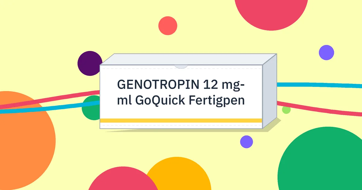 Symbolbild: Packung mit der Aufschrift GENOTROPIN 12 mg-ml GoQuick Fertigpen (PZN 17669150) – Verfügbarkeit und Bezug in Apotheken in Frankfurt am Main