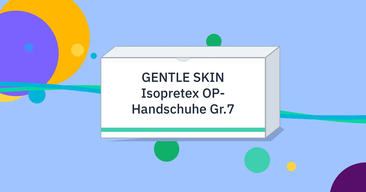 Symbolbild: Packung mit der Aufschrift GENTLE SKIN Isopretex OP-Handschuhe Gr.7 (PZN 11190883) – Verfügbarkeit und Bezug in Apotheken in Frankfurt am Main