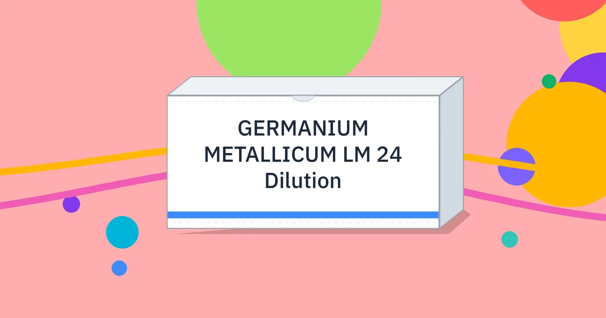 Symbolbild: Packung mit der Aufschrift GERMANIUM METALLICUM LM 24 Dilution (PZN 12877323) – Verfügbarkeit und Bezug in Apotheken in Frankfurt am Main