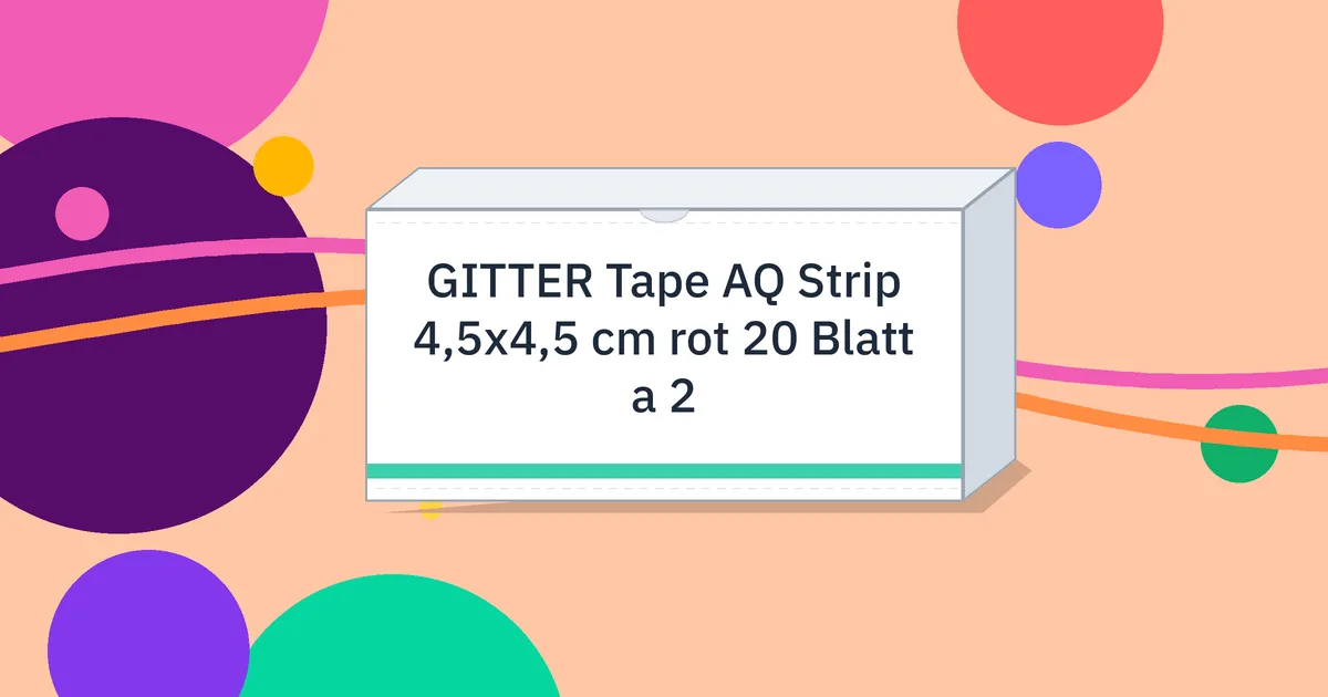 Symbolbild: Packung mit der Aufschrift GITTER Tape AQ Strip 4,5x4,5 cm rot 20 Blatt a 2 (PZN 09539255) – Verfügbarkeit und Bezug in Apotheken in Frankfurt am Main