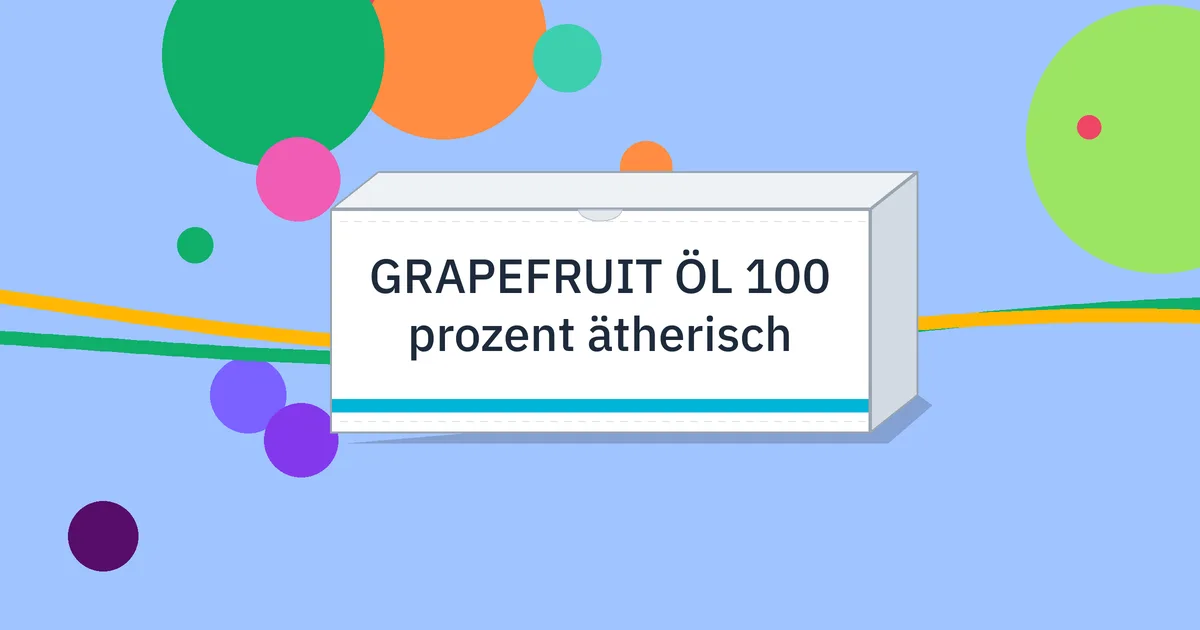 Symbolbild: Packung mit der Aufschrift GRAPEFRUIT ÖL 100 prozent ätherisch (PZN 07204467) – Verfügbarkeit und Bezug in Apotheken in Frankfurt am Main