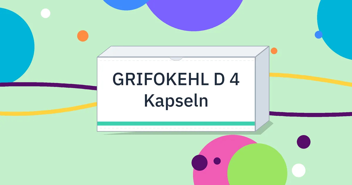 Symbolbild: Packung mit der Aufschrift GRIFOKEHL D 4 Kapseln (PZN 14336838) – Verfügbarkeit und Bezug in Apotheken in Frankfurt am Main
