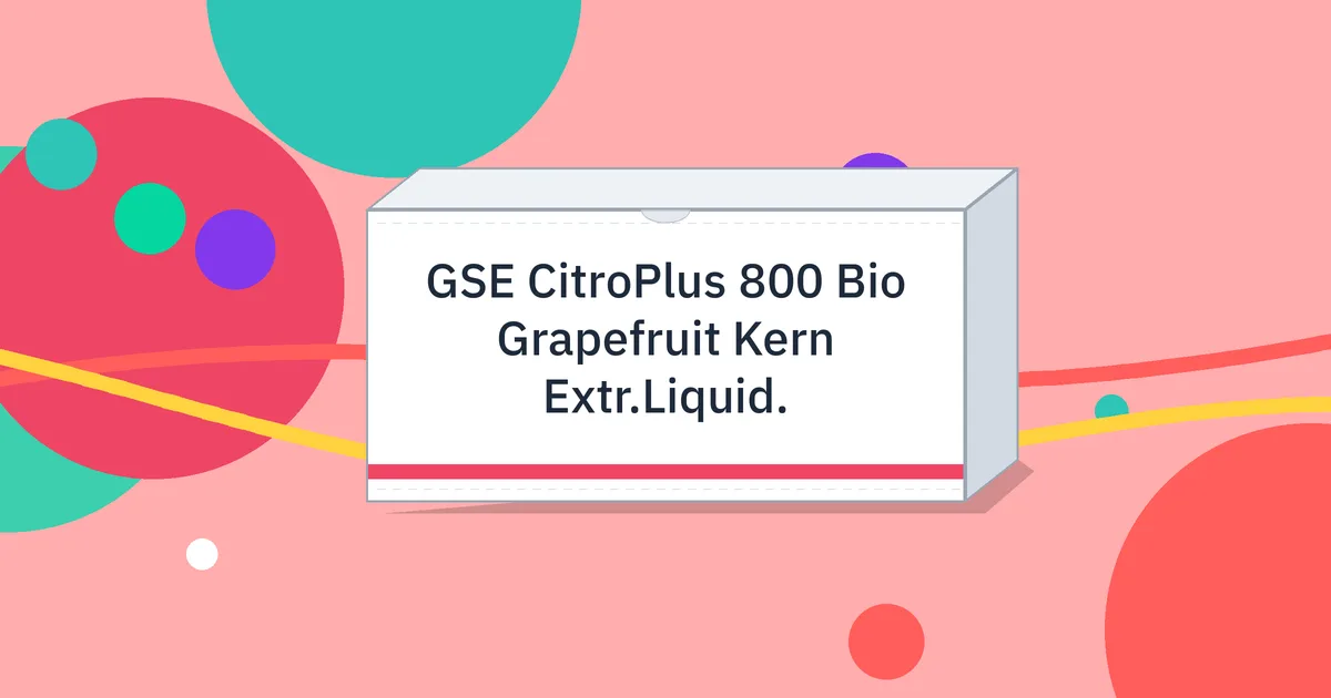 Symbolbild: Packung mit der Aufschrift GSE CitroPlus 800 Bio Grapefruit Kern Extr.Liquid. (PZN 09004703) – Verfügbarkeit und Bezug in Apotheken in Frankfurt am Main