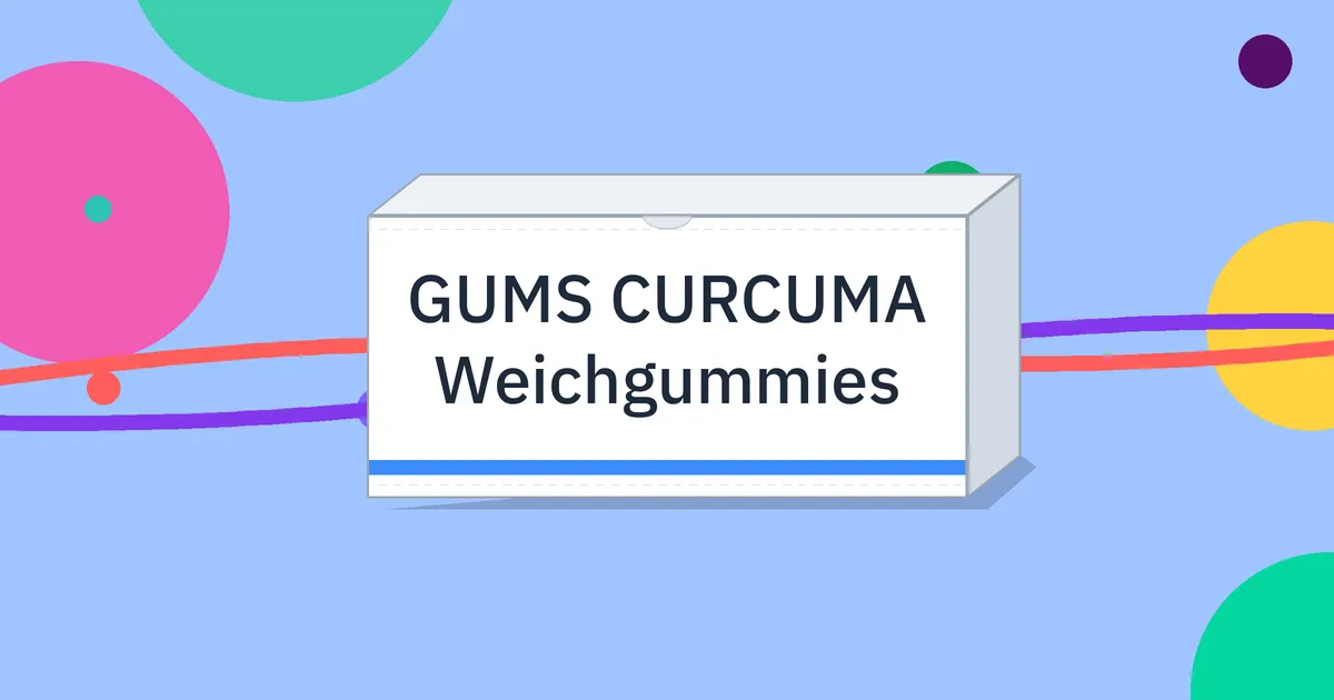 Symbolbild: Packung mit der Aufschrift GUMS CURCUMA Weichgummies (PZN 18892128) – Verfügbarkeit und Bezug in Apotheken in Frankfurt am Main