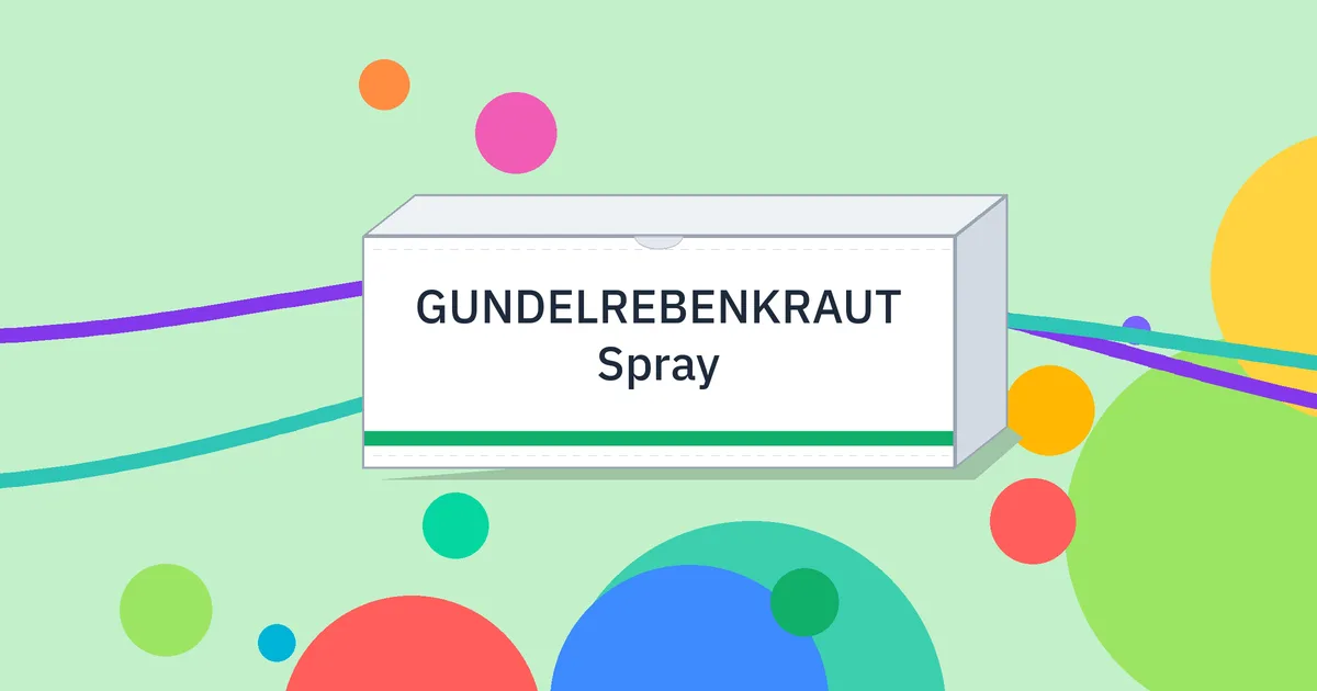 Symbolbild: Packung mit der Aufschrift GUNDELREBENKRAUT Spray (PZN 11712614) – Verfügbarkeit und Bezug in Apotheken in Frankfurt am Main