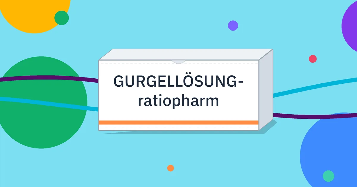 Symbolbild: Packung mit der Aufschrift GURGELLÖSUNG-ratiopharm (PZN 04829758) – Verfügbarkeit und Bezug in Apotheken in Frankfurt am Main