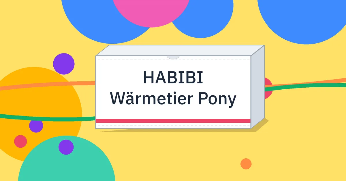 Symbolbild: Packung mit der Aufschrift HABIBI Wärmetier Pony (PZN 18109507) – Verfügbarkeit und Bezug in Apotheken in Frankfurt am Main