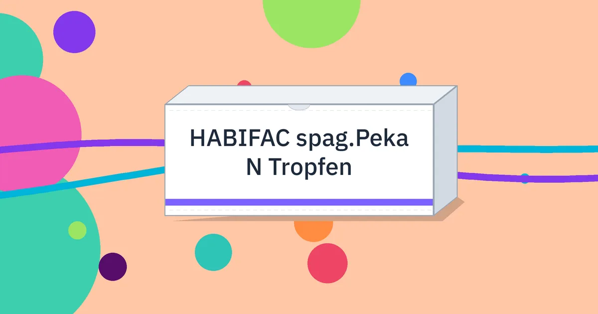 Symbolbild: Packung mit der Aufschrift HABIFAC spag.Peka N Tropfen (PZN 02089263) – Verfügbarkeit und Bezug in Apotheken in Frankfurt am Main