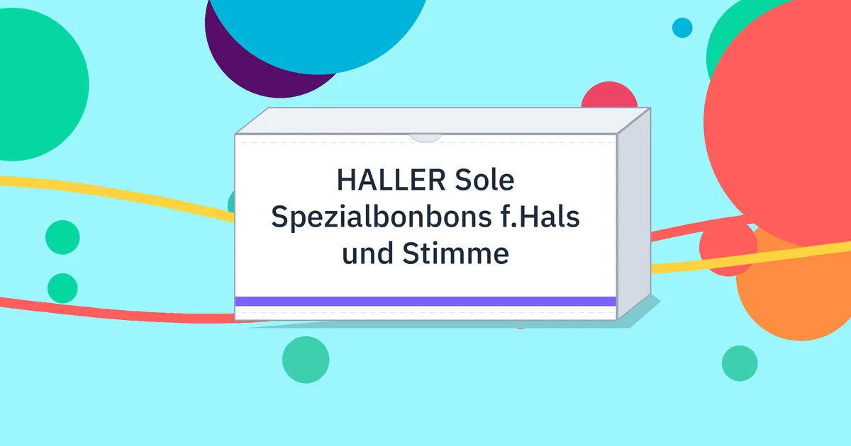 Symbolbild: Packung mit der Aufschrift HALLER Sole Spezialbonbons f.Hals und Stimme (PZN 19279683) – Verfügbarkeit und Bezug in Apotheken in Frankfurt am Main