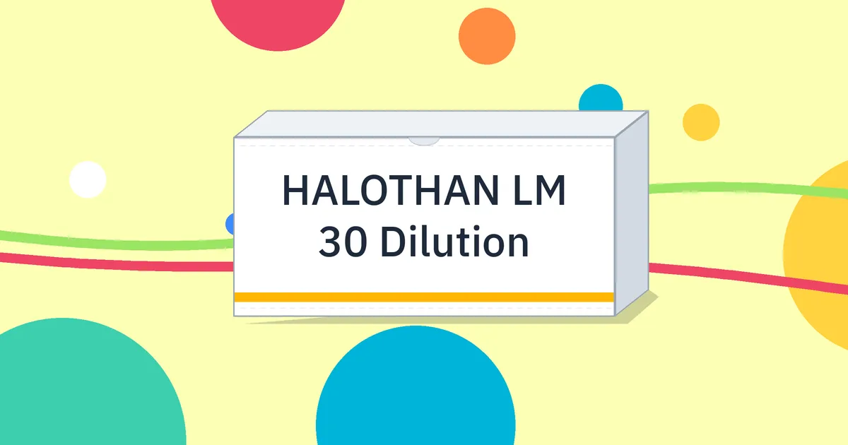 Symbolbild: Packung mit der Aufschrift HALOTHAN LM 30 Dilution (PZN 12884197) – Verfügbarkeit und Bezug in Apotheken in Frankfurt am Main