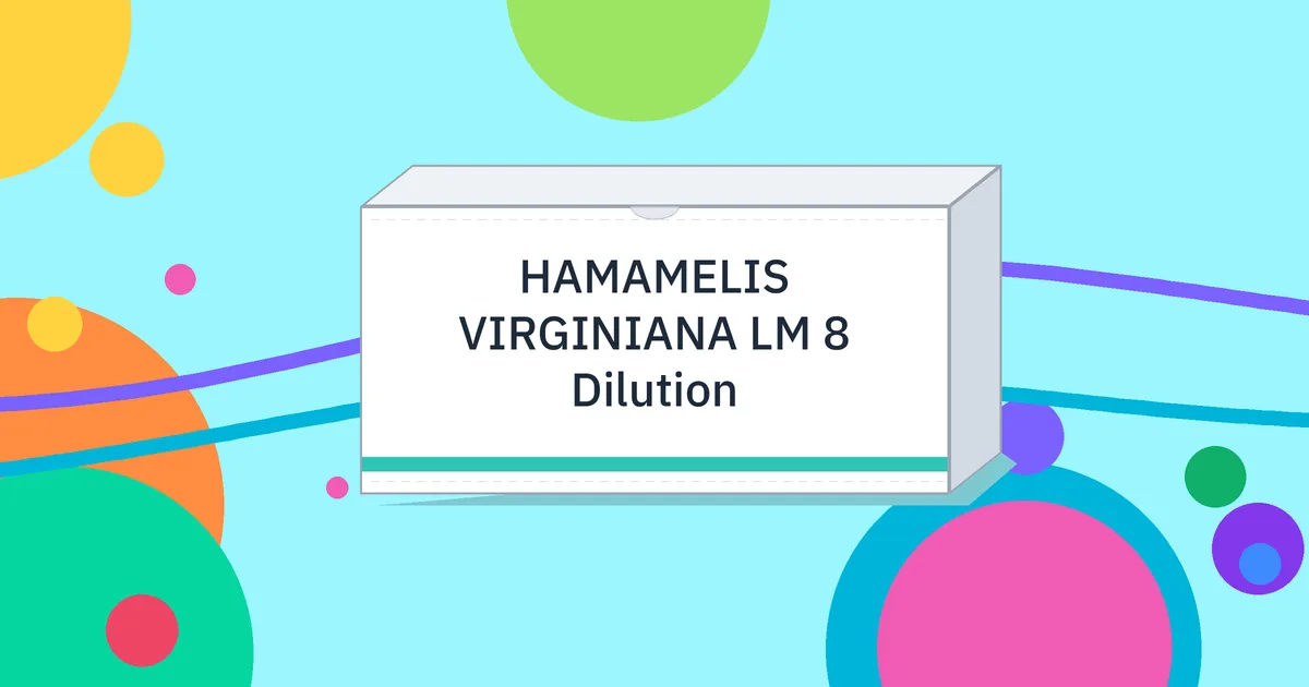 Symbolbild: Packung mit der Aufschrift HAMAMELIS VIRGINIANA LM 8 Dilution (PZN 12884381) – Verfügbarkeit und Bezug in Apotheken in Frankfurt am Main