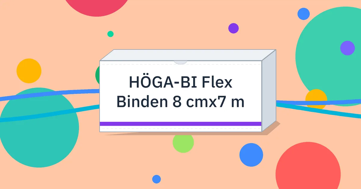 Symbolbild: Packung mit der Aufschrift HÖGA-BI Flex Binden 8 cmx7 m (PZN 05565480) – Verfügbarkeit und Bezug in Apotheken in Frankfurt am Main