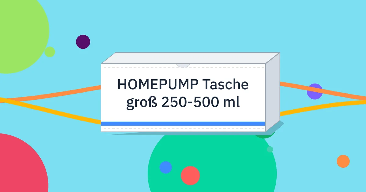 Symbolbild: Packung mit der Aufschrift HOMEPUMP Tasche groß 250-500 ml (PZN 11281717) – Verfügbarkeit und Bezug in Apotheken in Frankfurt am Main