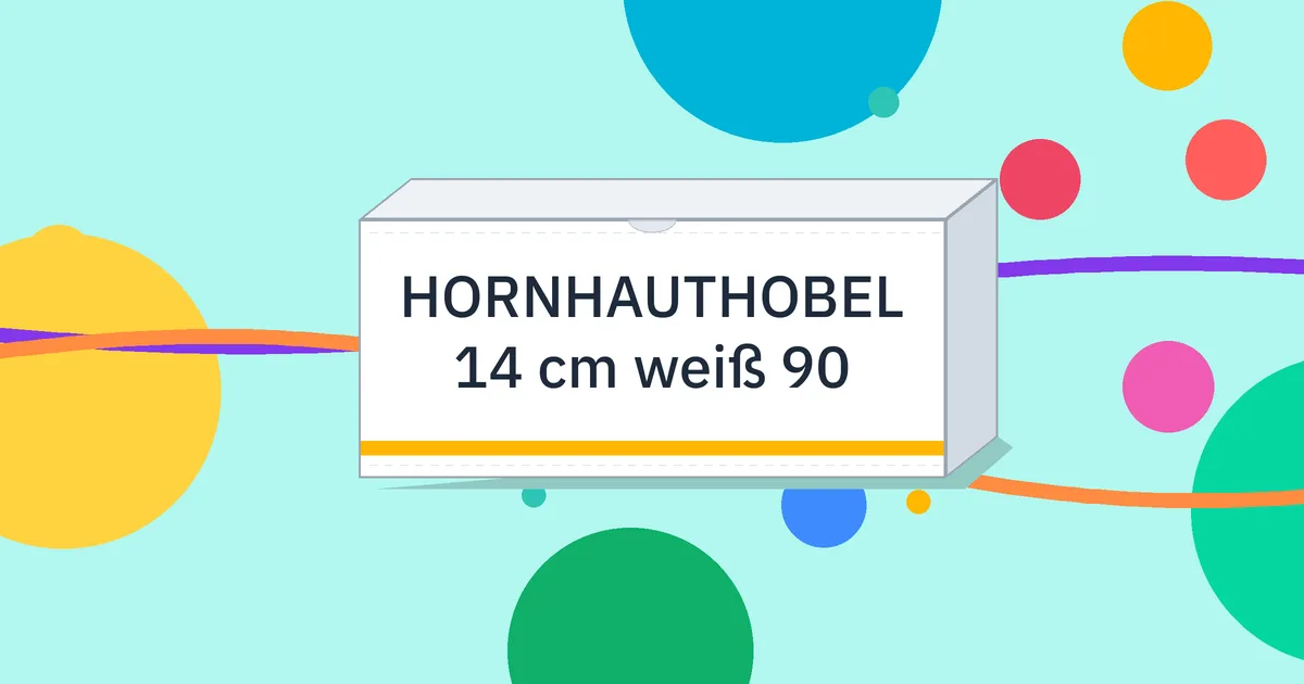 Symbolbild: Packung mit der Aufschrift HORNHAUTHOBEL 14 cm weiß 90 (PZN 19283667) – Verfügbarkeit und Bezug in Apotheken in Frankfurt am Main