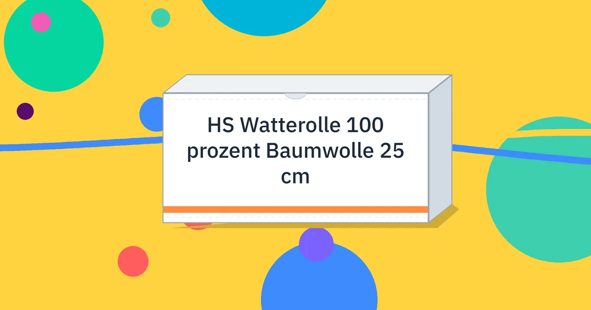 Symbolbild: Packung mit der Aufschrift HS Watterolle 100 prozent Baumwolle 25 cm (PZN 12570079) – Verfügbarkeit und Bezug in Apotheken in Frankfurt am Main