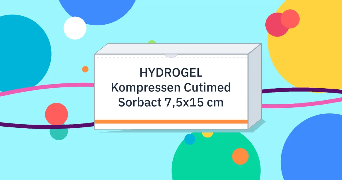 Symbolbild: Packung mit der Aufschrift HYDROGEL Kompressen Cutimed Sorbact 7,5x15 cm (PZN 14372946) – Verfügbarkeit und Bezug in Apotheken in Frankfurt am Main