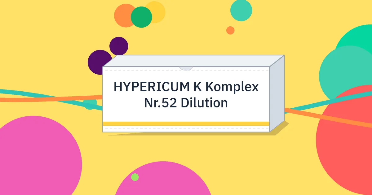 Symbolbild: Packung mit der Aufschrift HYPERICUM K Komplex Nr.52 Dilution (PZN 04484377) – Verfügbarkeit und Bezug in Apotheken in Frankfurt am Main