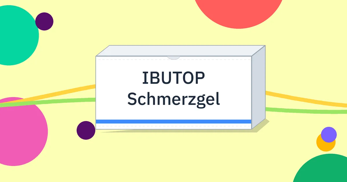 Symbolbild: Packung mit der Aufschrift IBUTOP Schmerzgel (PZN 09750659) – Verfügbarkeit und Bezug in Apotheken in Frankfurt am Main