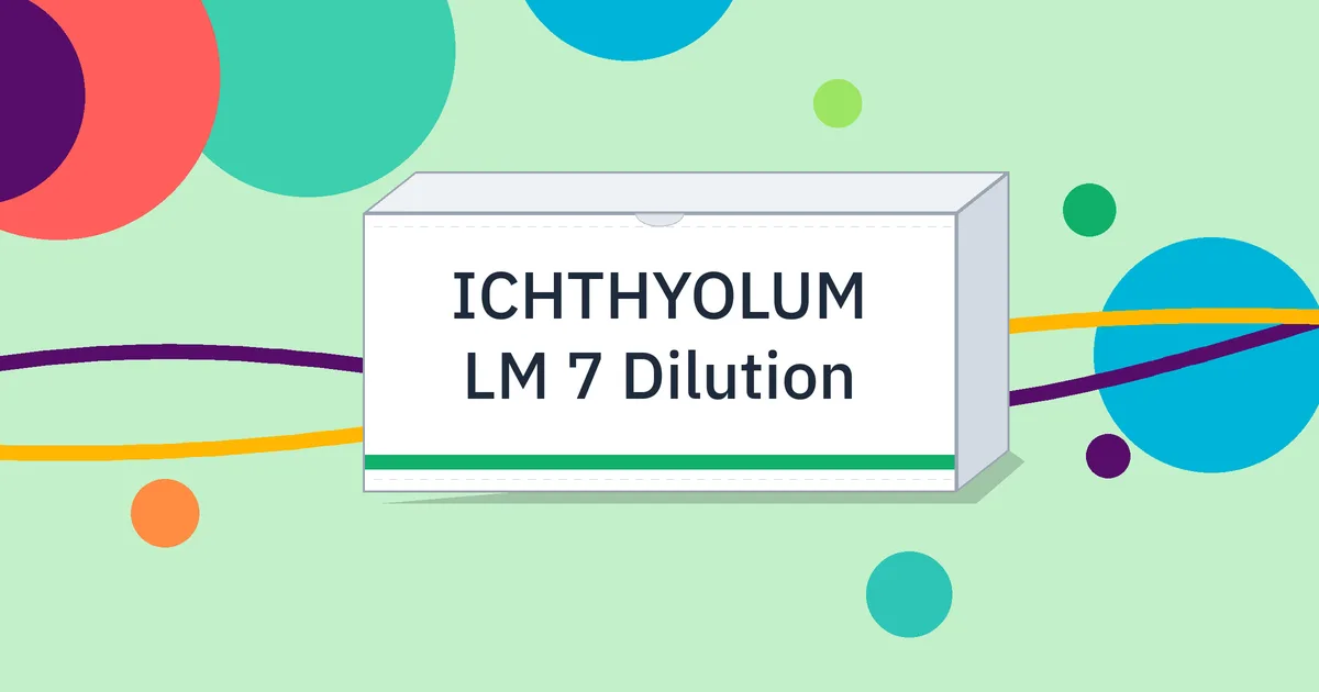 Symbolbild: Packung mit der Aufschrift ICHTHYOLUM LM 7 Dilution (PZN 13558548) – Verfügbarkeit und Bezug in Apotheken in Frankfurt am Main