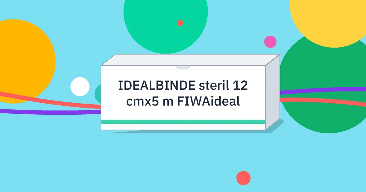 Symbolbild: Packung mit der Aufschrift IDEALBINDE steril 12 cmx5 m FIWAideal (PZN 11860065) – Verfügbarkeit und Bezug in Apotheken in Frankfurt am Main