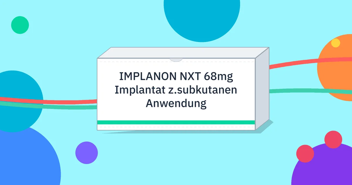 Symbolbild: Packung mit der Aufschrift IMPLANON NXT 68mg Implantat z.subkutanen Anwendung (PZN 08880992) – Verfügbarkeit und Bezug in Apotheken in Frankfurt am Main