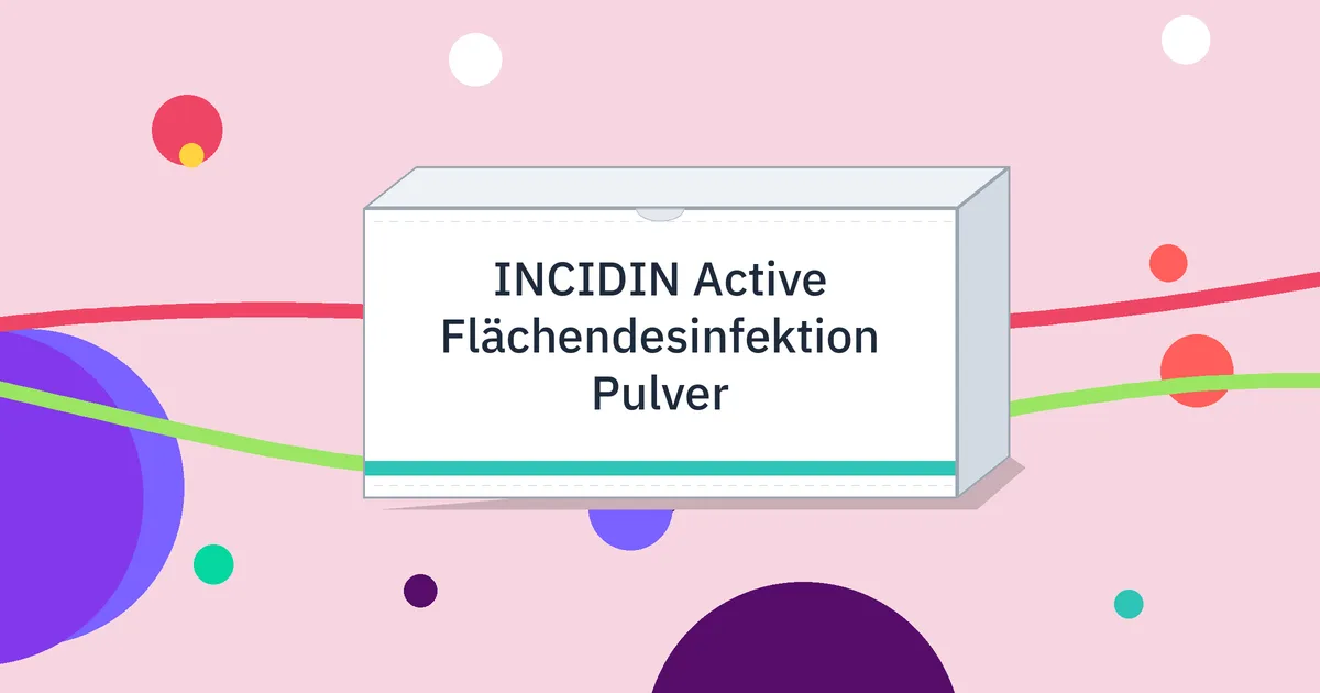 Symbolbild: Packung mit der Aufschrift INCIDIN Active Flächendesinfektion Pulver (PZN 07306535) – Verfügbarkeit und Bezug in Apotheken in Frankfurt am Main