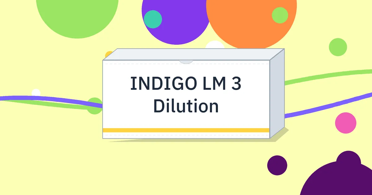 Symbolbild: Packung mit der Aufschrift INDIGO LM 3 Dilution (PZN 13559418) – Verfügbarkeit und Bezug in Apotheken in Frankfurt am Main