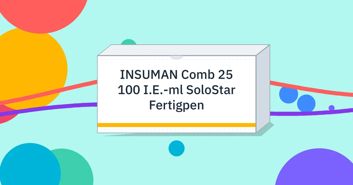Symbolbild: Packung mit der Aufschrift INSUMAN Comb 25 100 I.E.-ml SoloStar Fertigpen (PZN 09631593) – Verfügbarkeit und Bezug in Apotheken in Frankfurt am Main