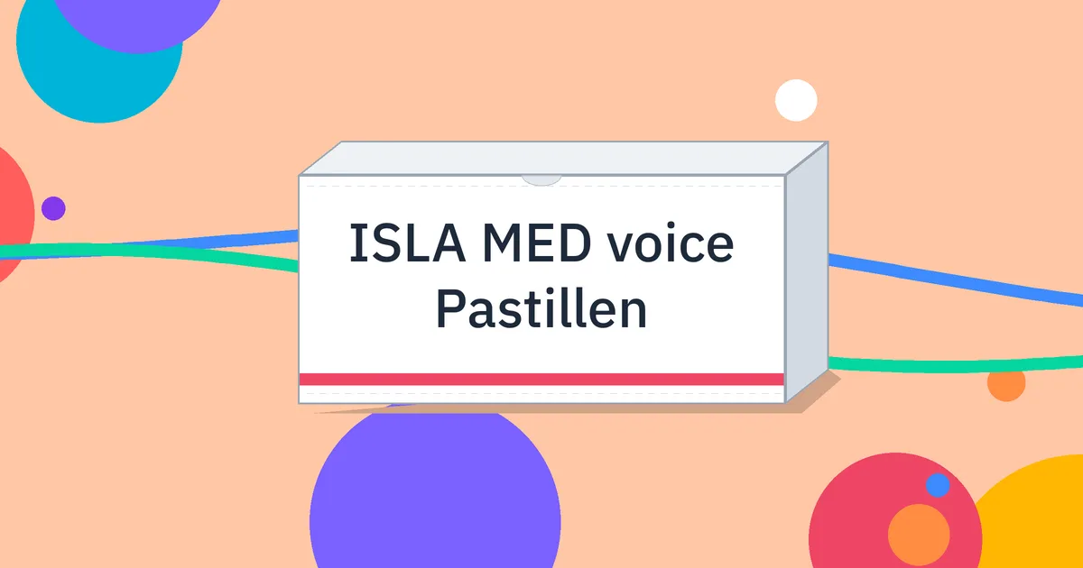 Symbolbild: Packung mit der Aufschrift ISLA MED voice Pastillen (PZN 14168944) – Verfügbarkeit und Bezug in Apotheken in Frankfurt am Main