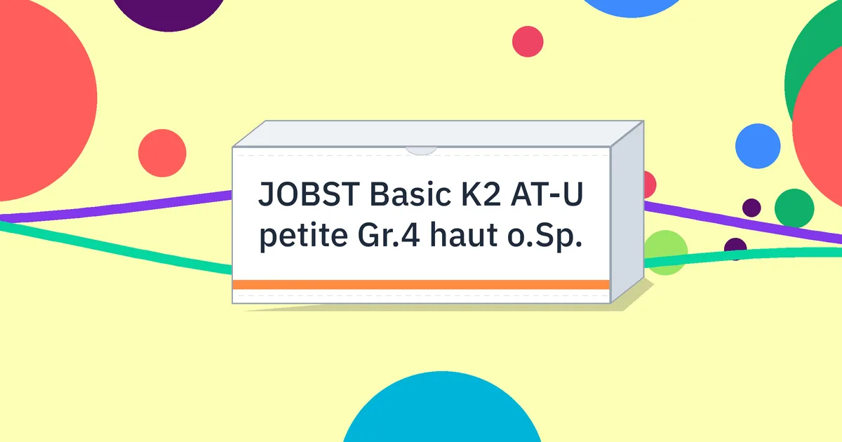 Symbolbild: Packung mit der Aufschrift JOBST Basic K2 AT-U petite Gr.4 haut o.Sp. (PZN 13060601) – Verfügbarkeit und Bezug in Apotheken in Frankfurt am Main
