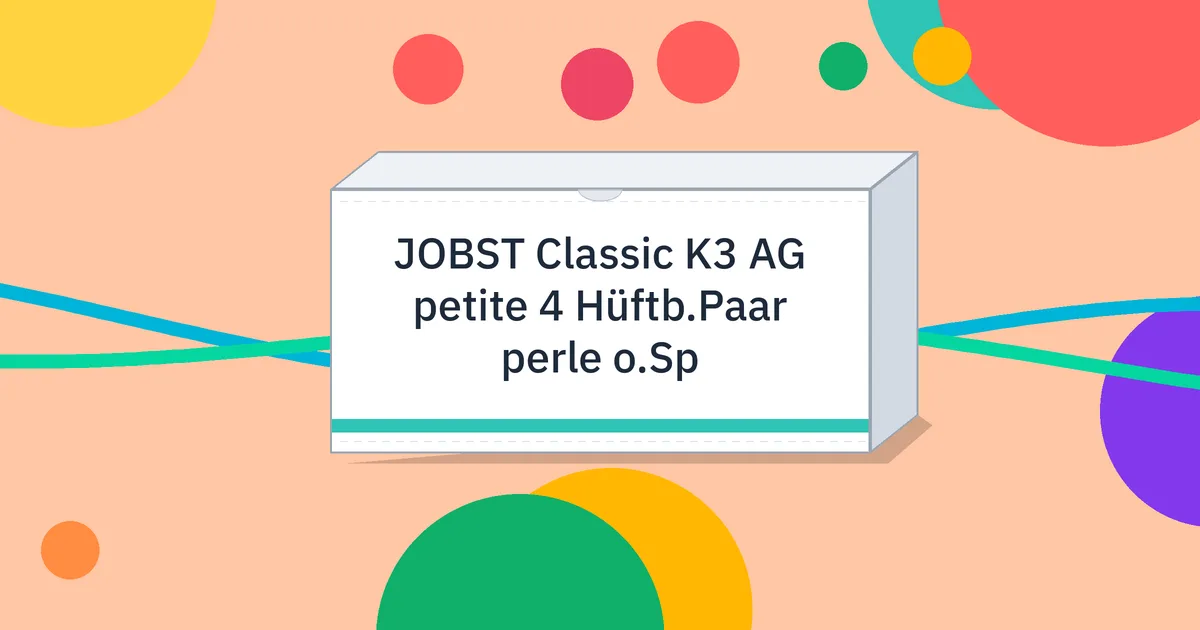 Symbolbild: Packung mit der Aufschrift JOBST Classic K3 AG petite 4 Hüftb.Paar perle o.Sp (PZN 13074810) – Verfügbarkeit und Bezug in Apotheken in Frankfurt am Main