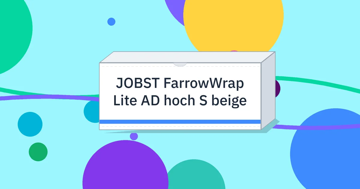 Symbolbild: Packung mit der Aufschrift JOBST FarrowWrap Lite AD hoch S beige (PZN 13870524) – Verfügbarkeit und Bezug in Apotheken in Frankfurt am Main