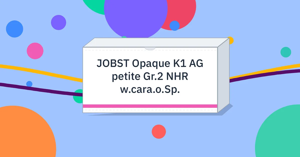 Symbolbild: Packung mit der Aufschrift JOBST Opaque K1 AG petite Gr.2 NHR w.cara.o.Sp. (PZN 13088410) – Verfügbarkeit und Bezug in Apotheken in Frankfurt am Main