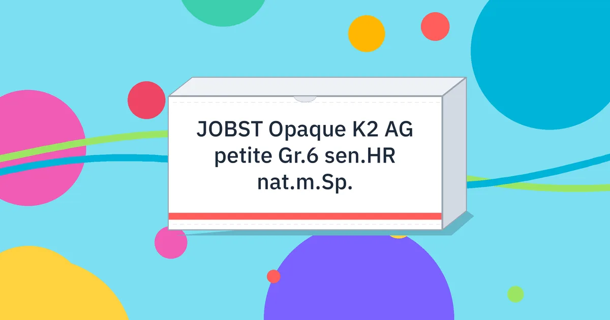Symbolbild: Packung mit der Aufschrift JOBST Opaque K2 AG petite Gr.6 sen.HR nat.m.Sp. (PZN 12142716) – Verfügbarkeit und Bezug in Apotheken in Frankfurt am Main