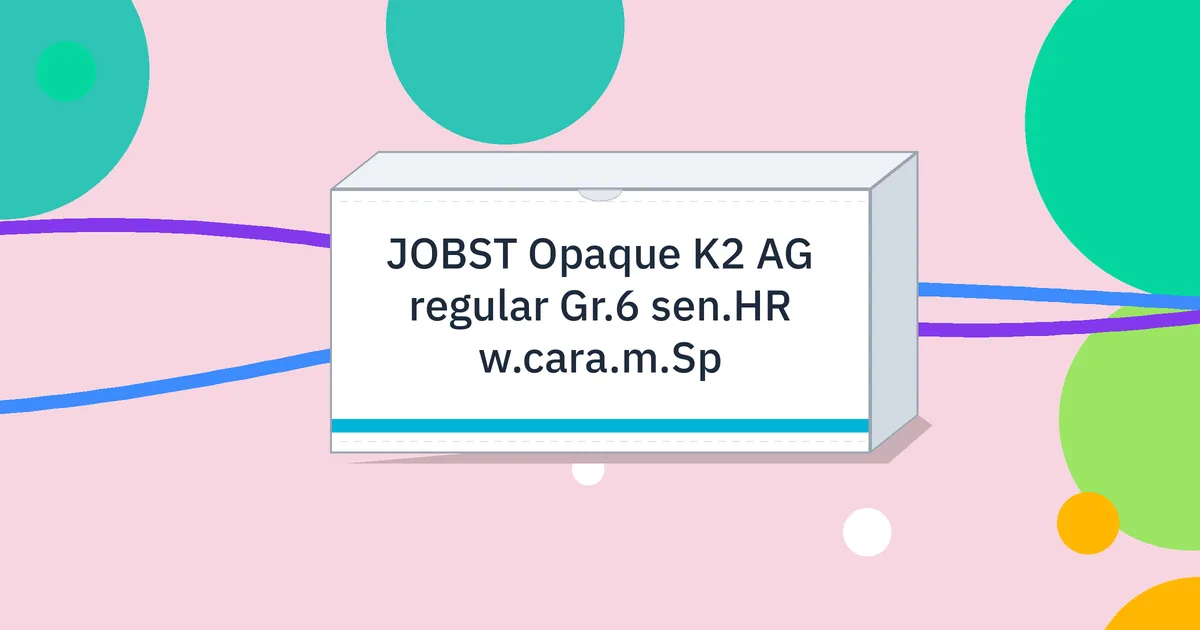 Symbolbild: Packung mit der Aufschrift JOBST Opaque K2 AG regular Gr.6 sen.HR w.cara.m.Sp (PZN 11254502) – Verfügbarkeit und Bezug in Apotheken in Frankfurt am Main