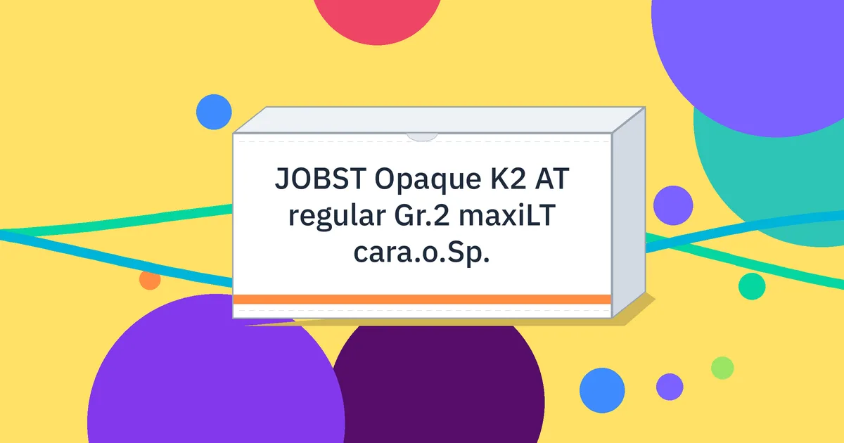 Symbolbild: Packung mit der Aufschrift JOBST Opaque K2 AT regular Gr.2 maxiLT cara.o.Sp. (PZN 13121900) – Verfügbarkeit und Bezug in Apotheken in Frankfurt am Main