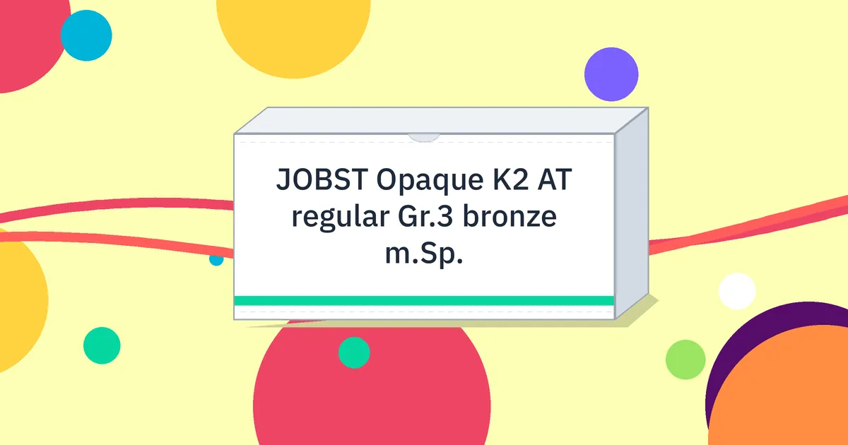 Symbolbild: Packung mit der Aufschrift JOBST Opaque K2 AT regular Gr.3 bronze m.Sp. (PZN 13122213) – Verfügbarkeit und Bezug in Apotheken in Frankfurt am Main