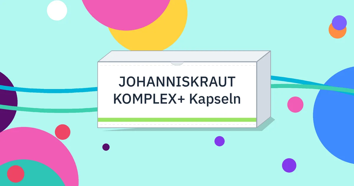 Symbolbild: Packung mit der Aufschrift JOHANNISKRAUT KOMPLEX+ Kapseln (PZN 20700722) – Verfügbarkeit und Bezug in Apotheken in Frankfurt am Main
