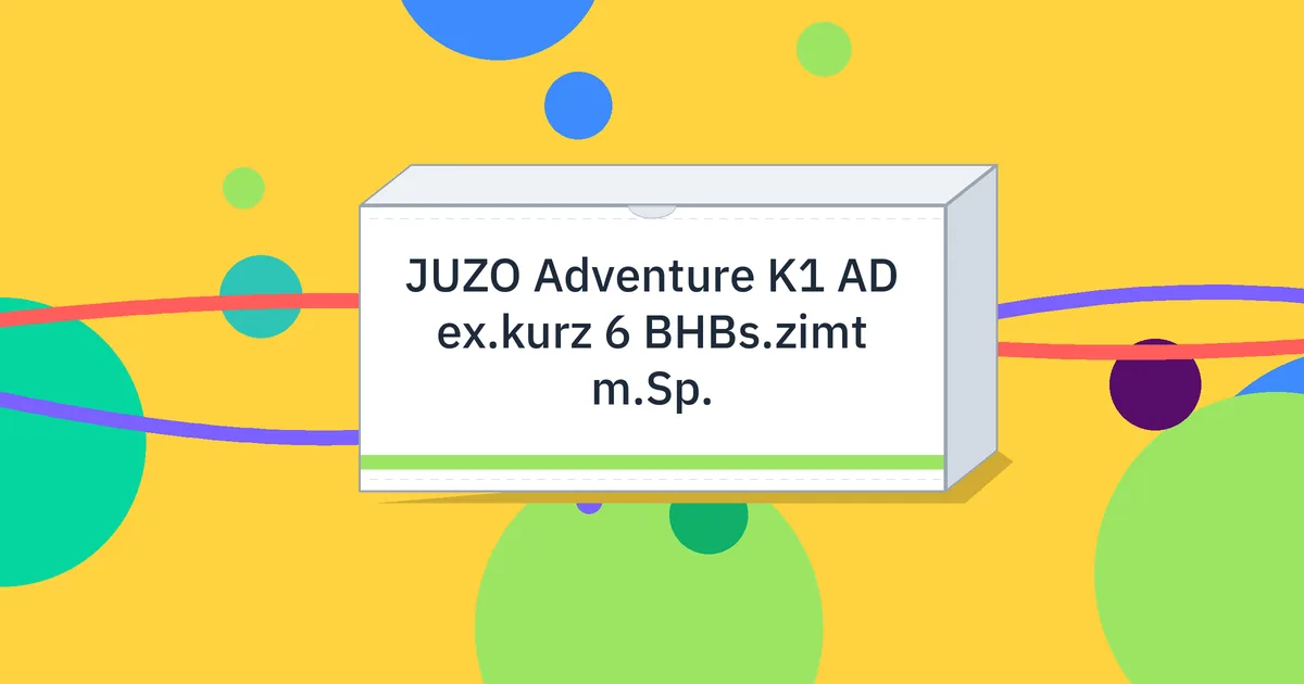 Symbolbild: Packung mit der Aufschrift JUZO Adventure K1 AD ex.kurz 6 BHBs.zimt m.Sp. (PZN 16493884) – Verfügbarkeit und Bezug in Apotheken in Frankfurt am Main