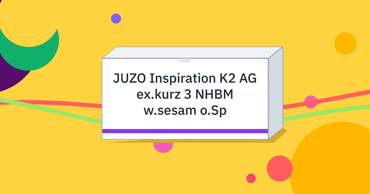 Symbolbild: Packung mit der Aufschrift JUZO Inspiration K2 AG ex.kurz 3 NHBM w.sesam o.Sp (PZN 14963191) – Verfügbarkeit und Bezug in Apotheken in Frankfurt am Main